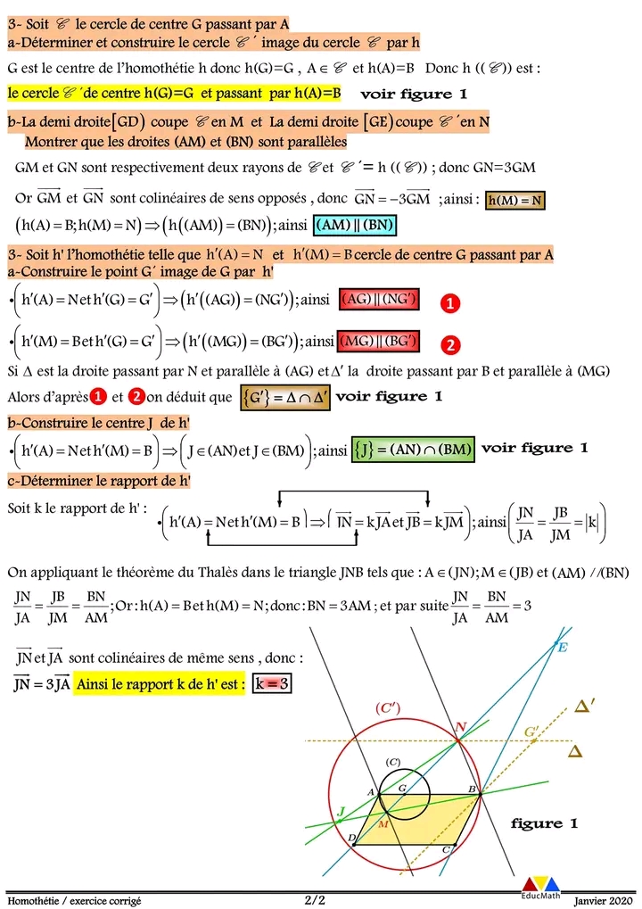 2 ème Sciences Math 2ÈME ( SC +INFO) : HOMOTHÉTIE. RÉSUMÉ + EXERCICE ...