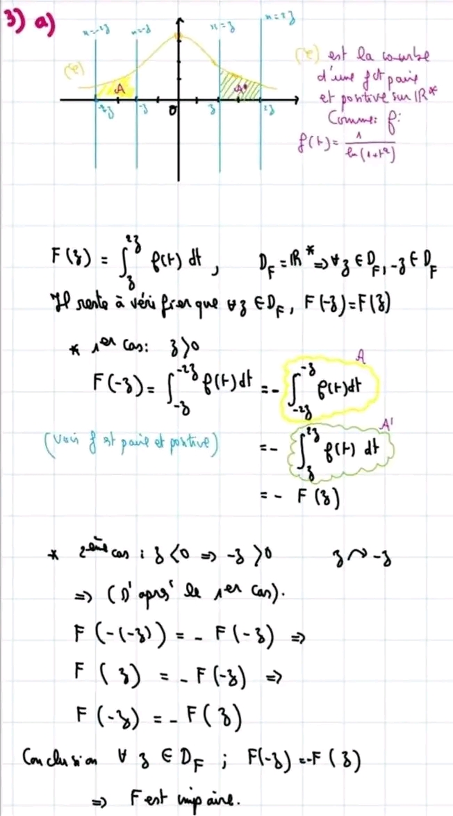 Bac math Math Ex. Corrigé bac. Math. ln+integrale+acc. Finis. 🆗💪