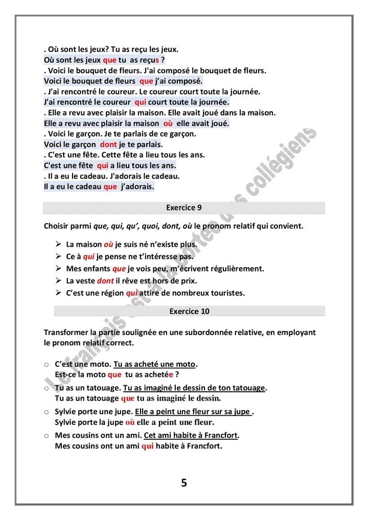 9 ème-التاسعة أساسي Français Grammaire (9ème année). Les expansions du ...