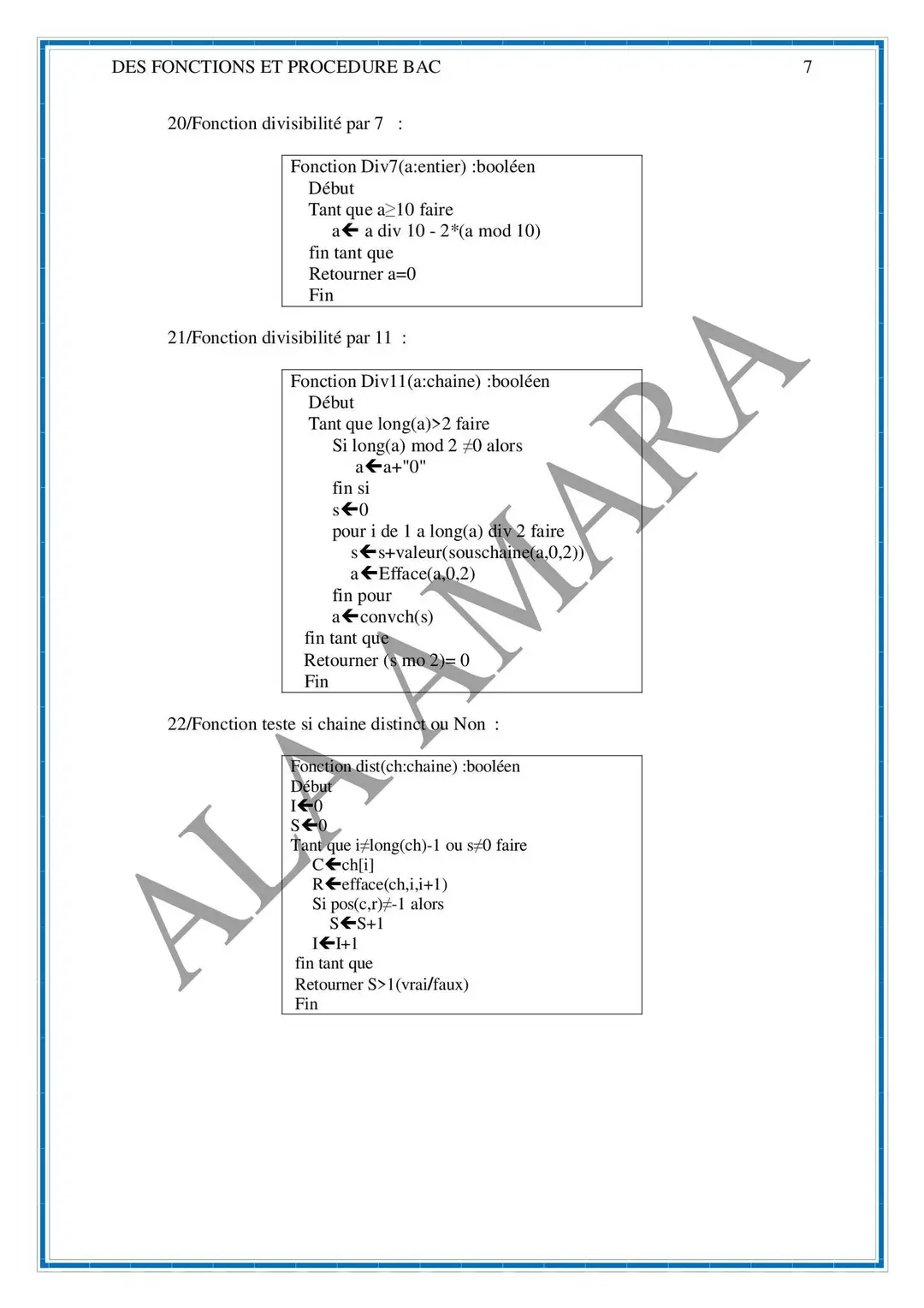Bac Technique Informatique 💗💖 Résumé Informatique : Procédures et fonctions remarquables. Niveau ...