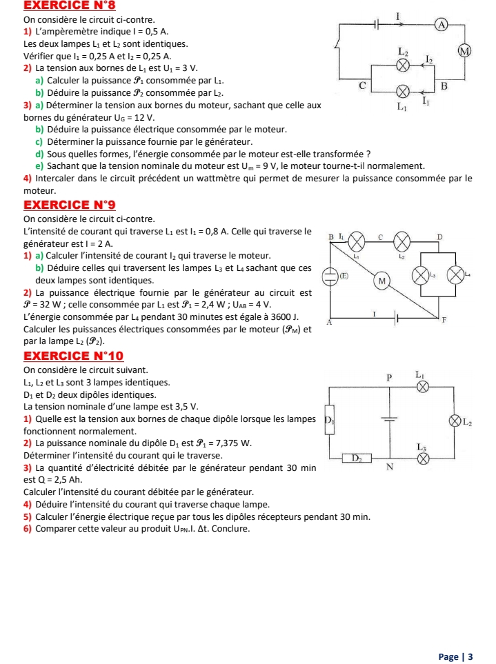 2 ème Sciences Physique-Puissance et energie electrique