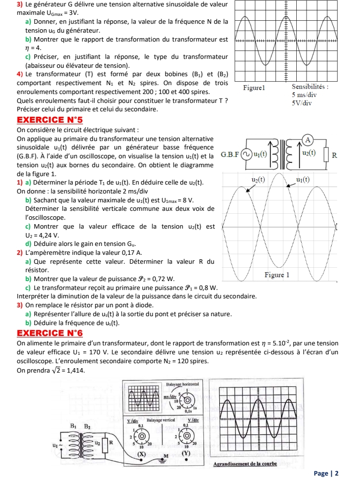 2 ème Sciences Physique-Le courant alternatif