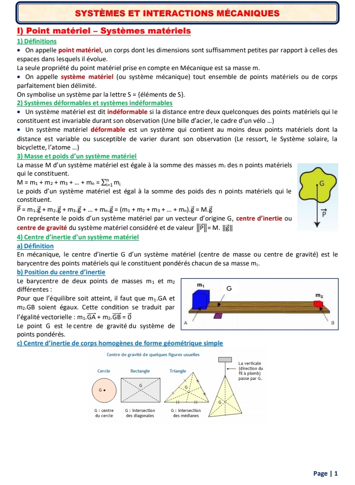2 ème Sciences Physique Systèmes et Interactions mécaniques - 2 ème ...