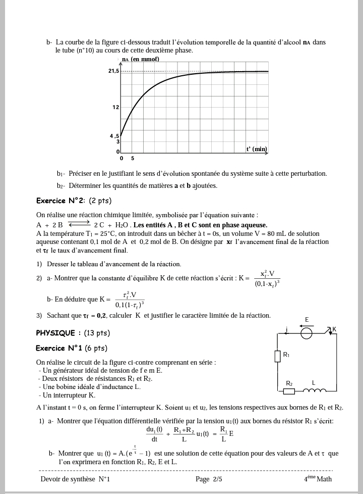Bac math Physique