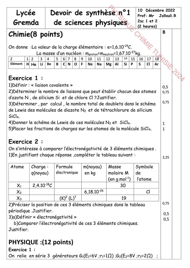 2 ème Sciences Physique