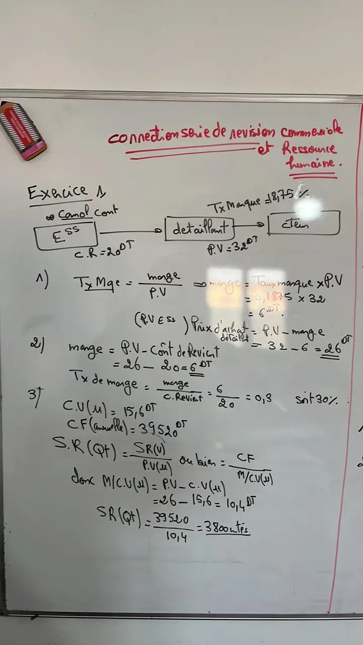 Bac Econmie et Gestion Gestion Correction de devoire bac commercial et ...