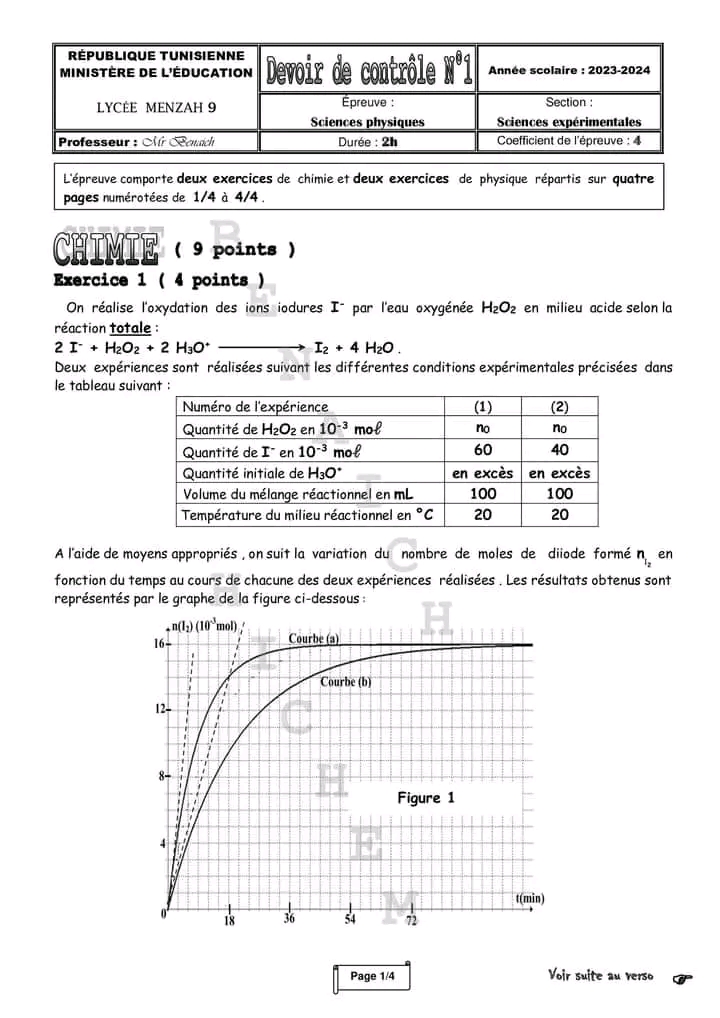 Bac Sc expérimentales Physique 🎯Bac Sc🎯Sciences Physiques🎯
