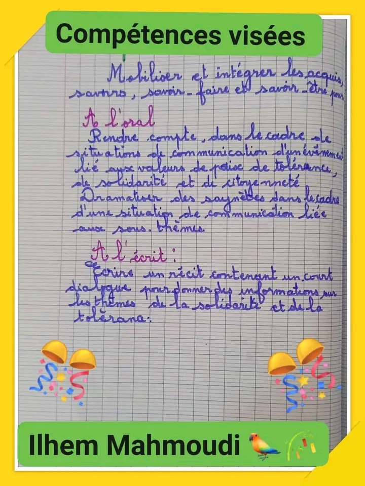 قسم السنة السادسة ابتدائي Français-Module 3:Accepter les autres