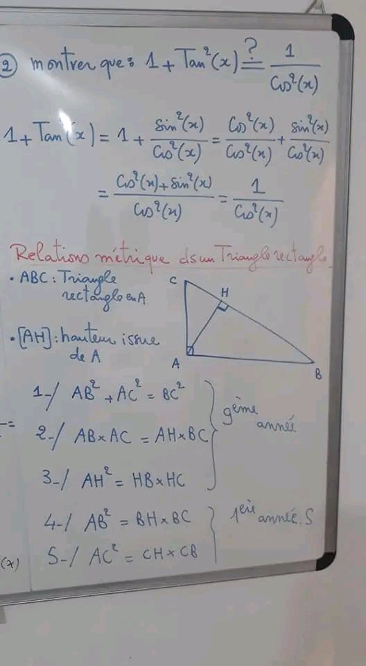 1ère année secondaire Math-Rapports trigonométriques d'un angle aigu