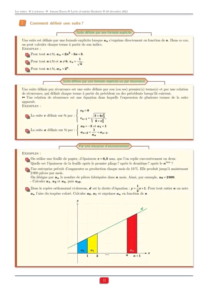2 ème Sciences Math-SUITES ARITHMÉTIQUES