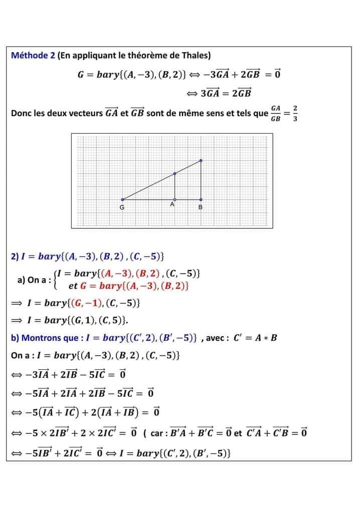 2 ème Sciences Math-BARYCENTRE