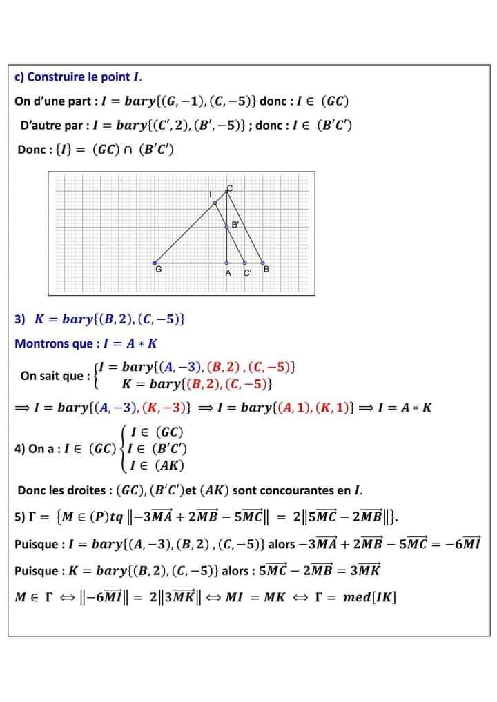 2 ème Sciences Math-BARYCENTRE