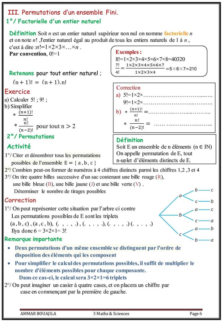 3 ème Mathématiques Math Dénombrement cours détaillés + activités et ...
