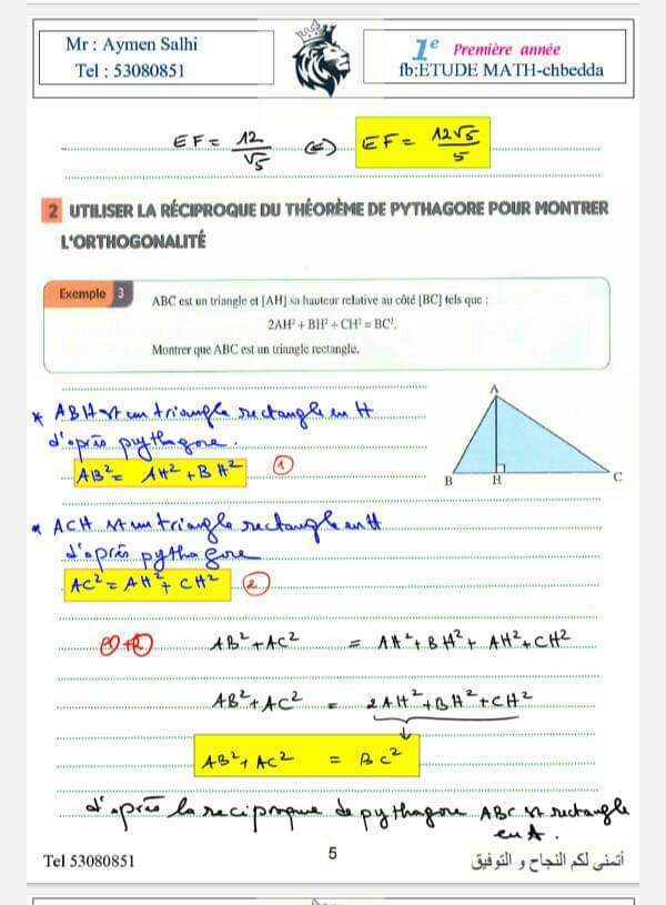 1ère année secondaire Math Series d'Exercices Math Corrigés 1ere Année ...