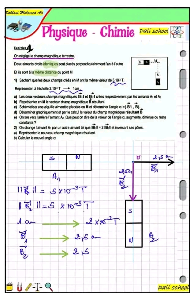3 ème Mathématiques Physique-Chapitre 2 Interaction magnetique