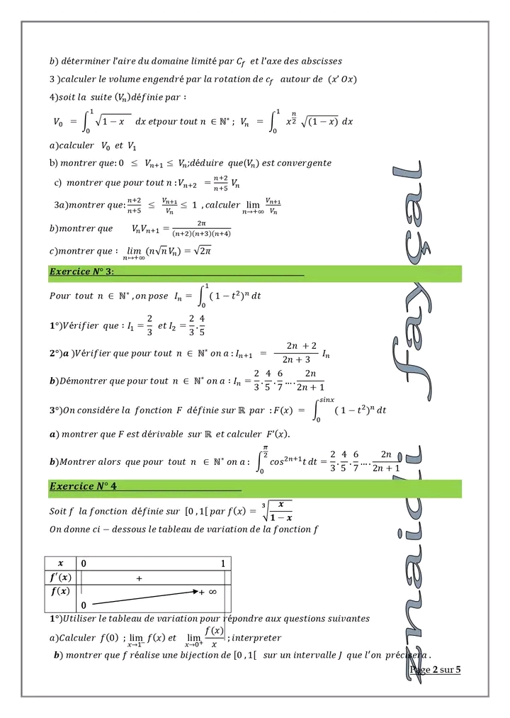 Bac math Math-INTÉGRALES