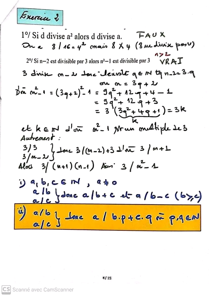2 ème Sciences Math