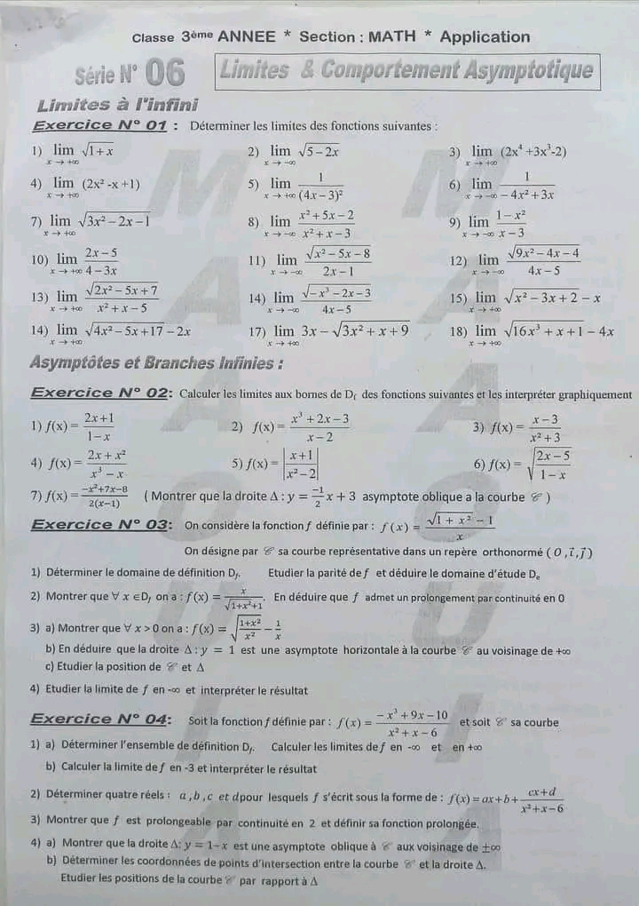 3 ème Sc expérimentales Math Ci-joint :👇 3ème science 3éme Maths.... 😁 ...