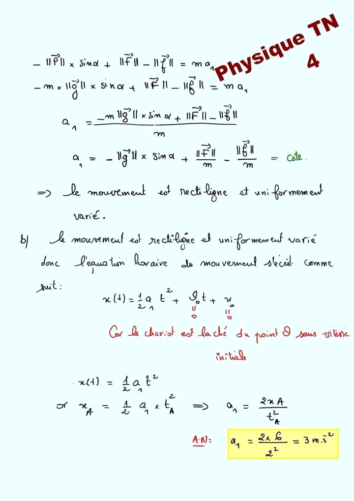 3 ème Sc expérimentales Physique-Exercices Physique