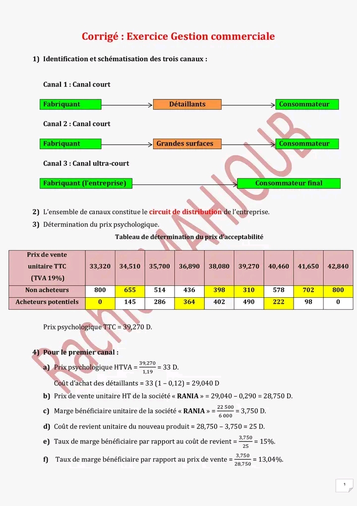 Exercice Gestion Commerciale _ Exercices PDF pour maîtriser les calculs commerciaux – MBDR