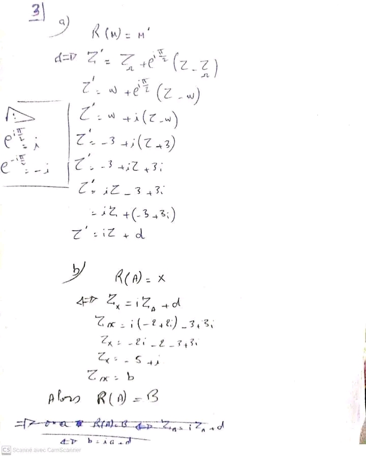 Bac math Math Nombres complexes exercices corrigés