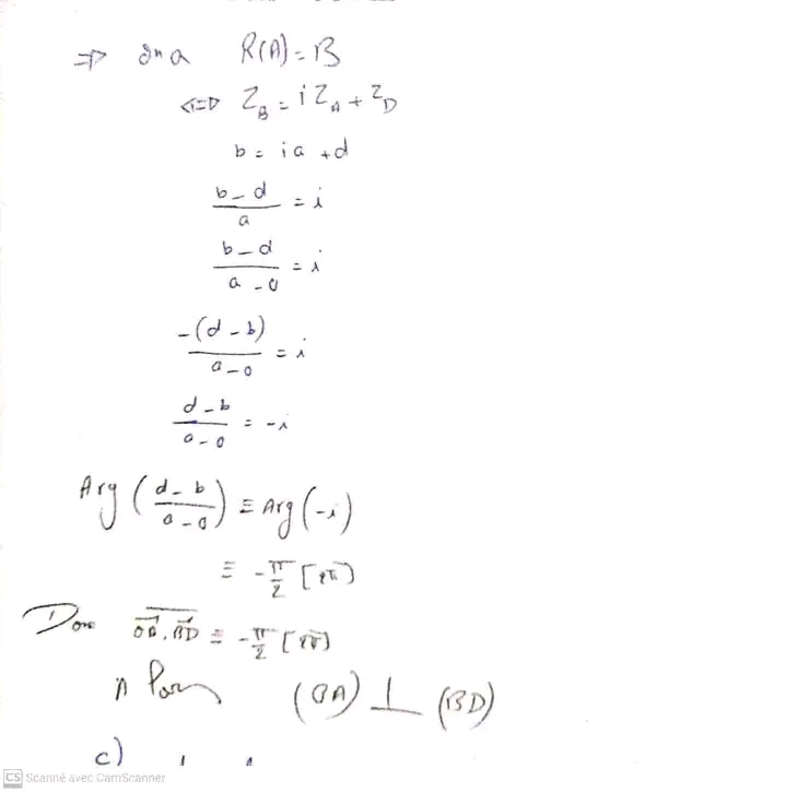 Bac math Math Nombres complexes exercices corrigés