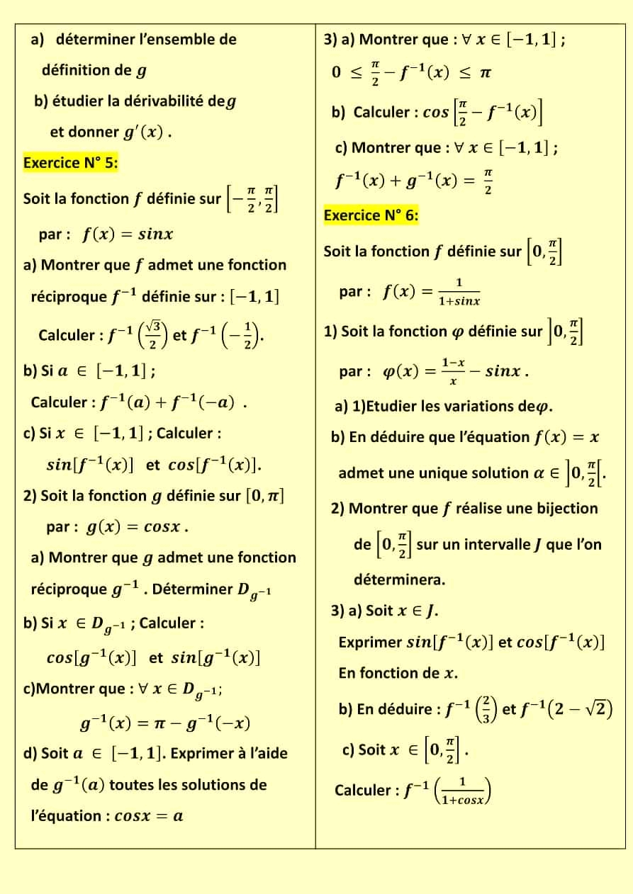 Bac math Une correction