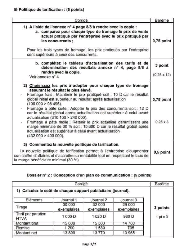 Bac Econmie et Gestion Gestion Epreuve:Gestion +correction session 2017