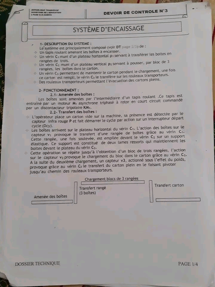 3 ème Sc Techniques Technologie Devoir de controle n° 3_Génie électrique_3éme année sciences ...
