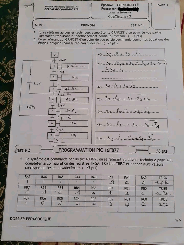 3 ème Sc Techniques Technologie Devoir de controle n° 3_Génie électrique_3éme année sciences ...