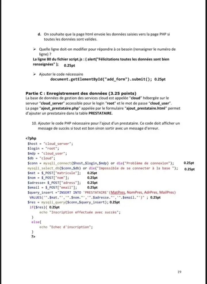 Bac Sc de l'informatique Base de données Matière : Informatique STI ...