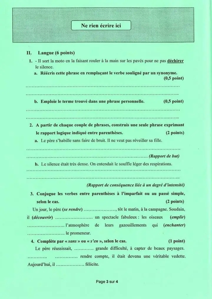 9 ème-التاسعة أساسي Français-Exercices Français