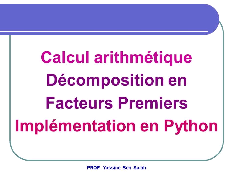 Bac Sc de l'informatique Algorithme et programmation Calcul arithnetique