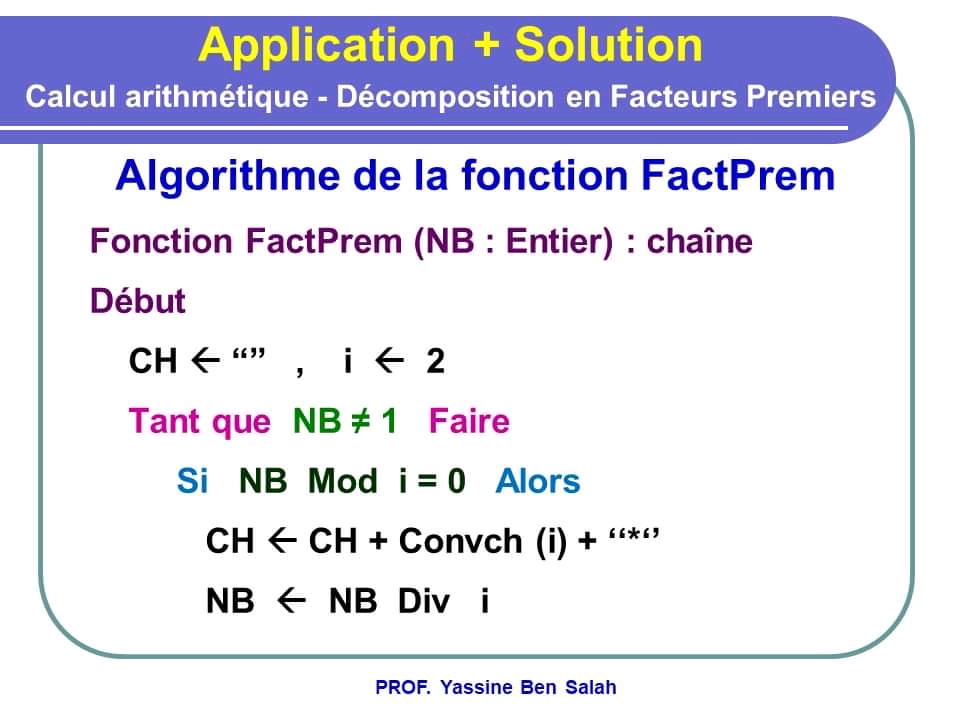 Bac Sc de l'informatique Algorithme et programmation