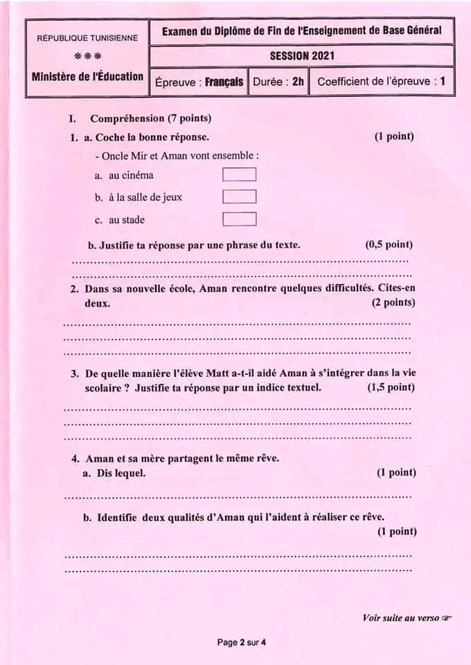 9 ème-التاسعة أساسي Français-Révision Français
