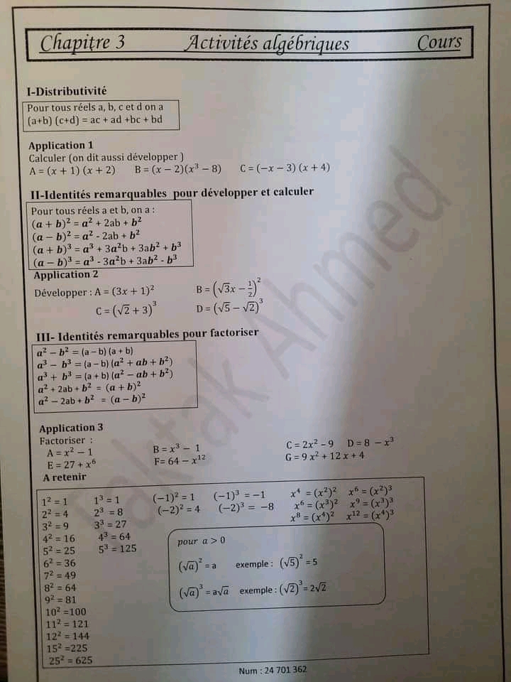 1ère année secondaire Math series d exercices avec corriges pour1 er ...