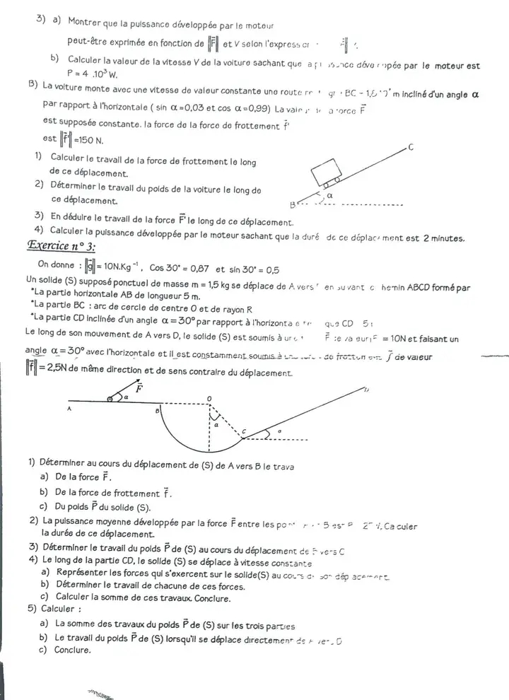 2 ème Sciences Physique-Exercices Physique