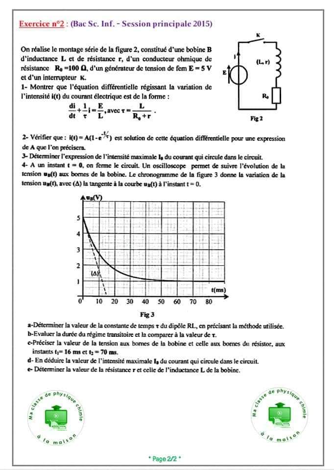 Bac Sc expérimentales Physique