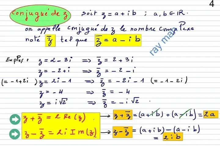 Bac math Math-NOMBRES COMPLEXES