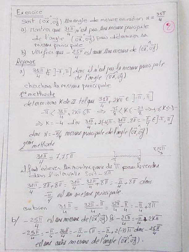 3 ème Sc Techniques Math Chapitre 1 3ème technique***Angles orientés***