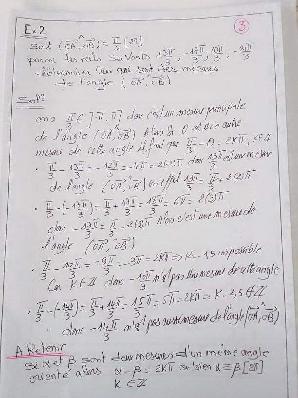 3 ème Sc Techniques Math Chapitre 1 3ème technique***Angles orientés ...