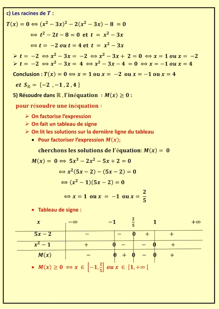 2 ème Sciences Math Un 🎁 pour 2ème Sc Une correction de la série proposée