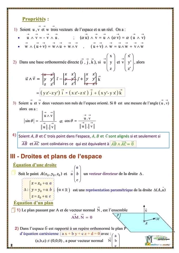 Bac math Math Géométrie dans l'espace Bac