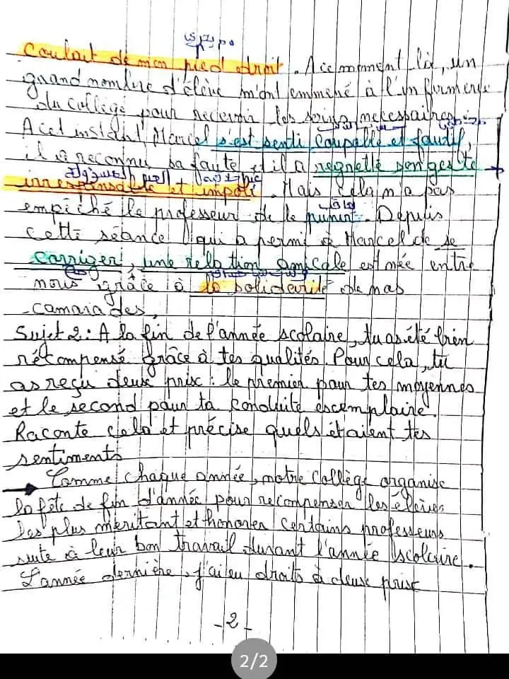 8 ème-الثامنة أساسي Français-Module 1 Les annees colleges