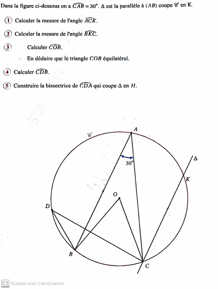 1ère année secondaire Math-Angles