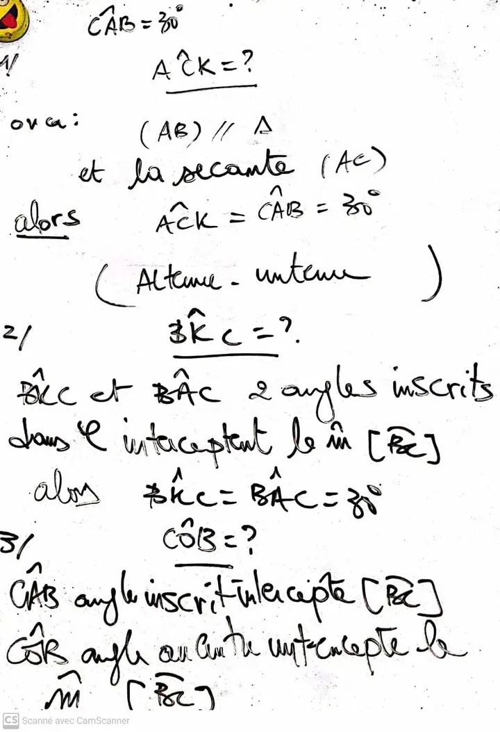 1ère année secondaire Math-Angles