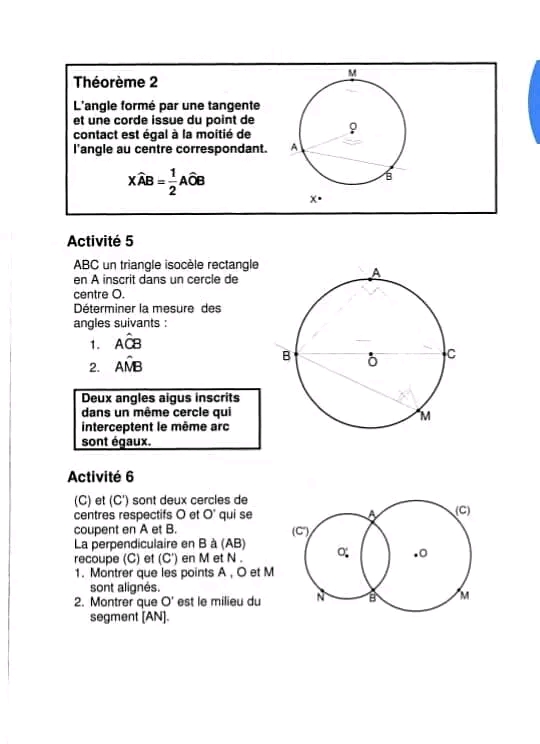 1ère année secondaire Math cours avec des exercices concernant les angles niveau: 1ére secondaire