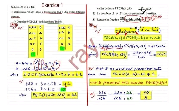 1ère année secondaire Math 1er année