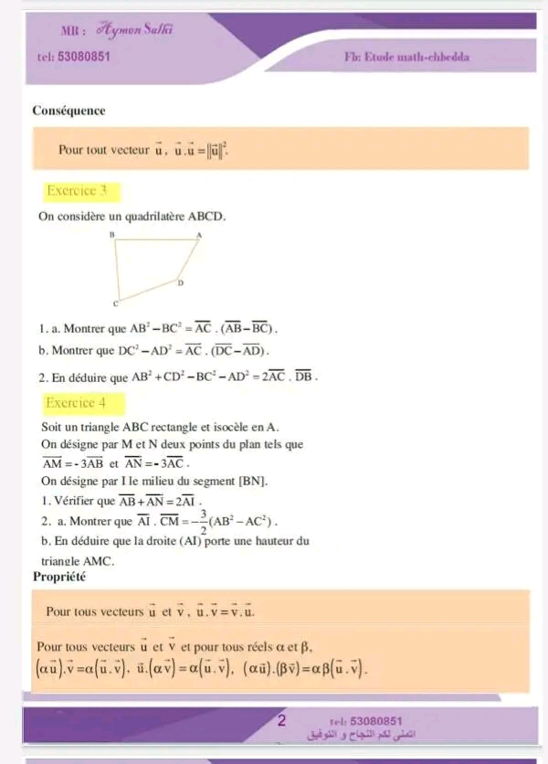 3 ème Sc expérimentales Math