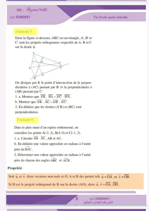 3 ème Sc expérimentales Math